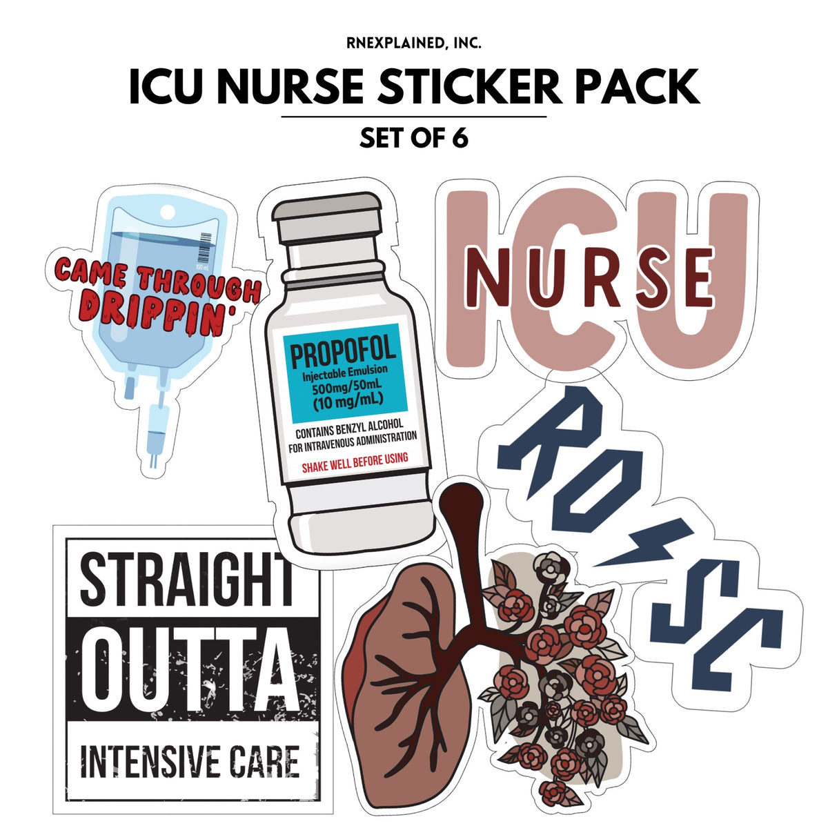 ICU Nurse Sticker Pack – RNExplained