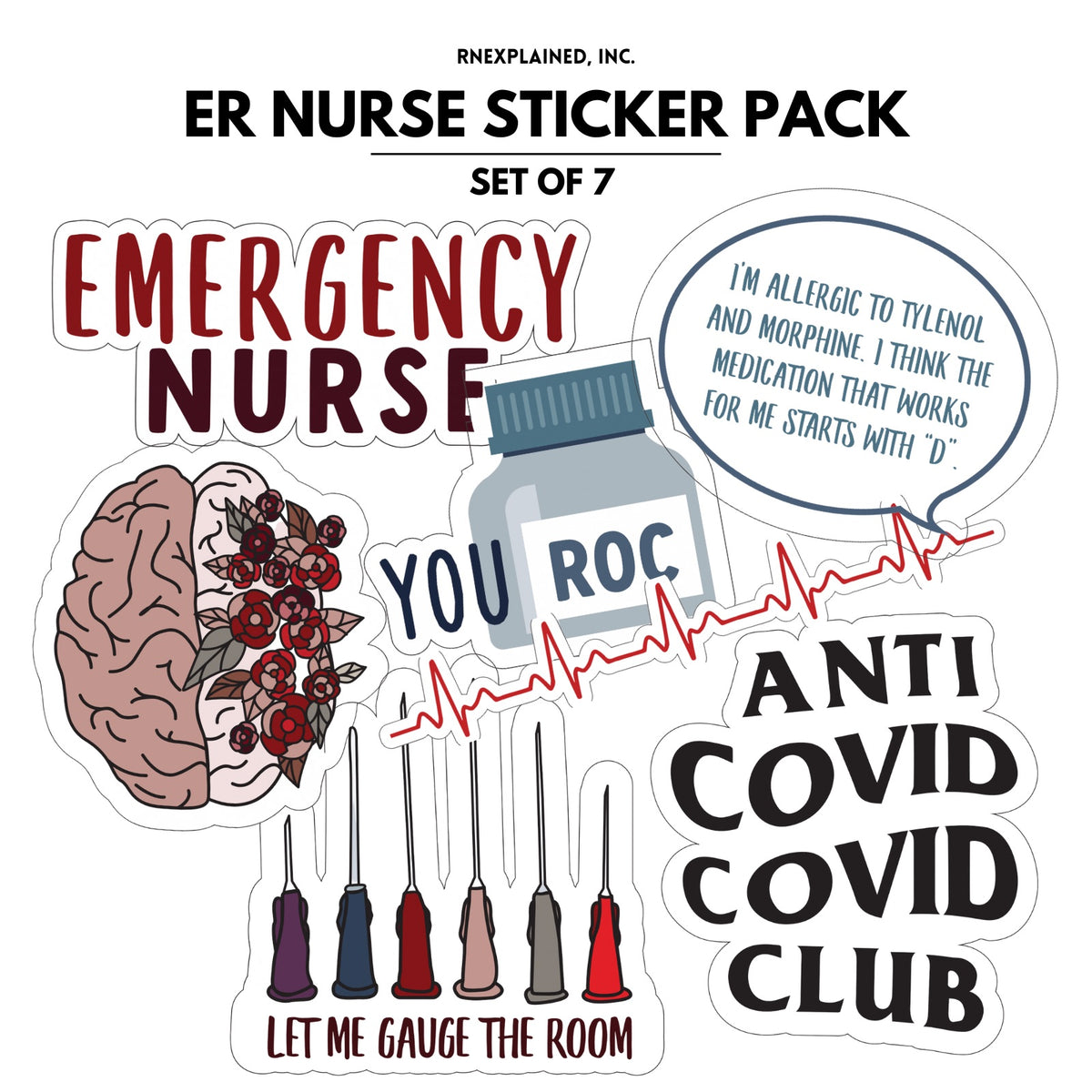 ER Nurse Sticker Pack – RNExplained